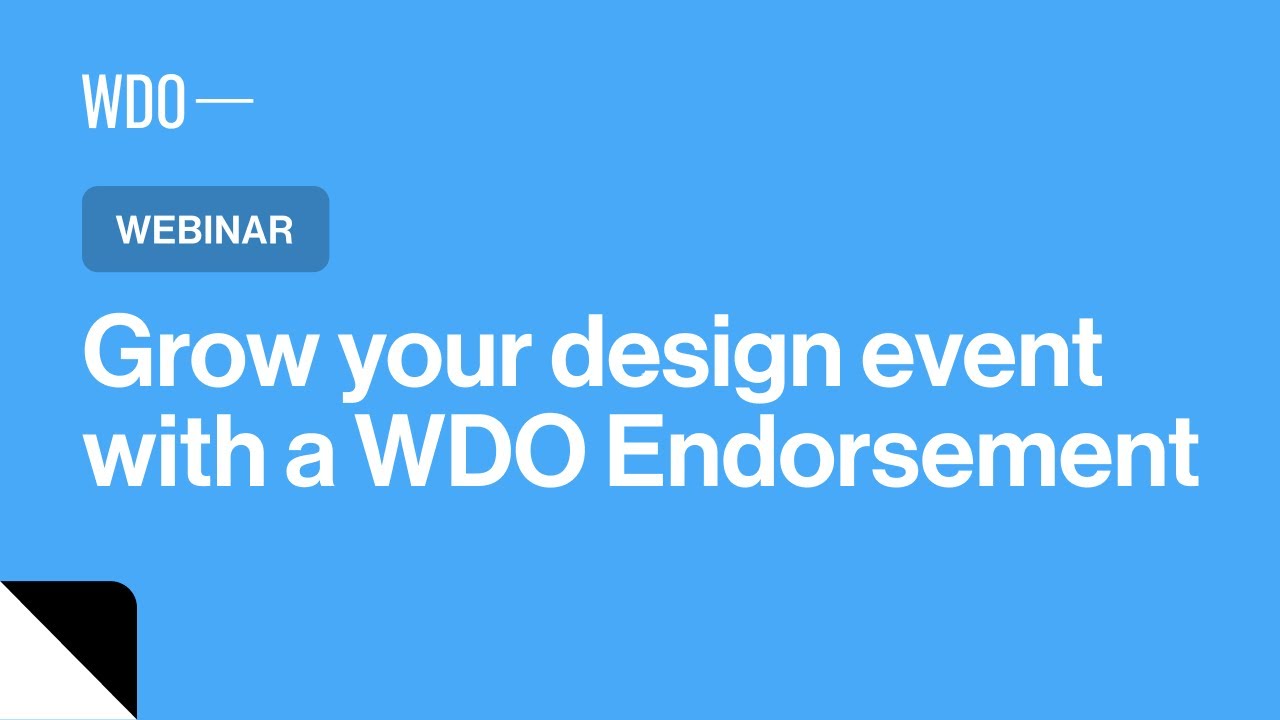 Webinar: Grow your design event with a WDO Endorsement - YouTube