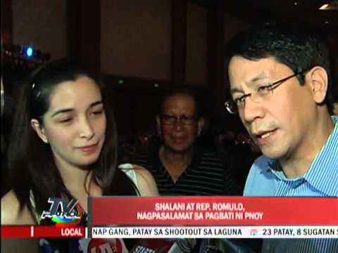 Shalani, Romulo thank PNoy for greeting - YouTube