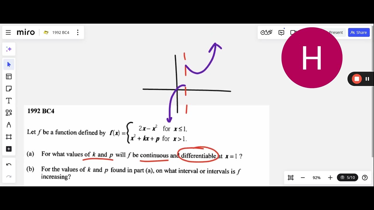 Continuity & Differentiability: Analyzing a Piecewise Function - YouTube