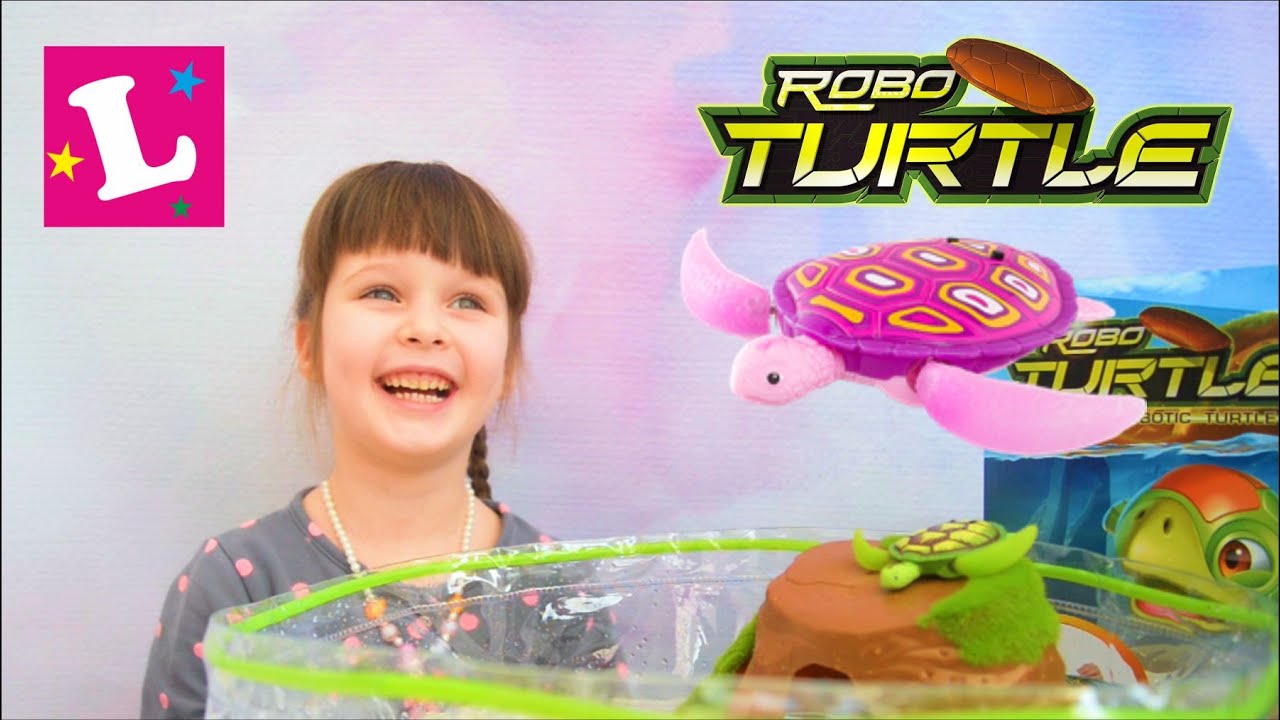 Видео для детей. Приключение морской робо черепашки. Аквариум Zuru Robo Turtle Playset - YouTube