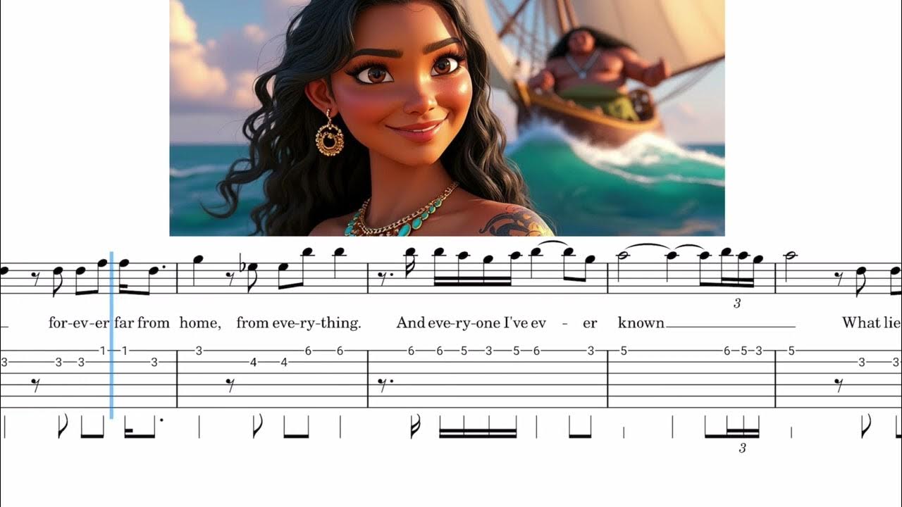 Beyond Moana 2 | Guitar Lyric Tutorial Version | SHORT SHEET and TAB ...
