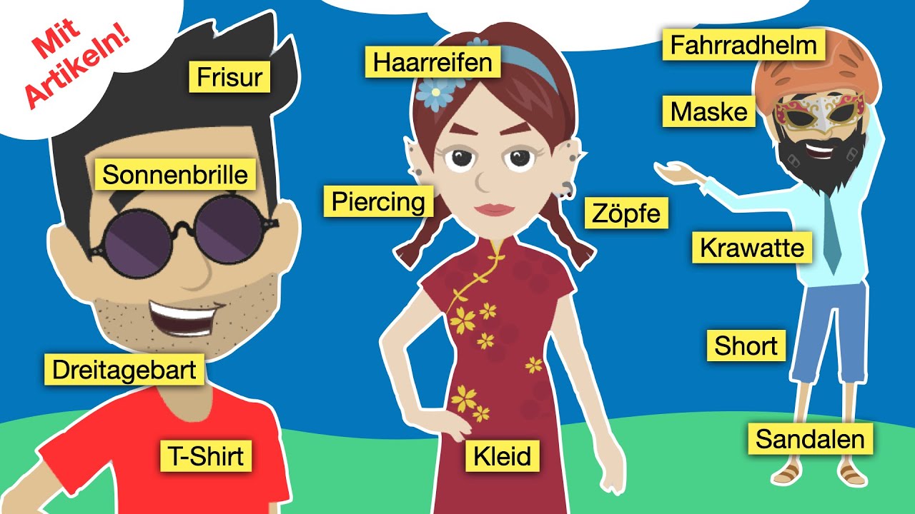 Clothes Vocabulary. Learn German A1 A2. - YouTube