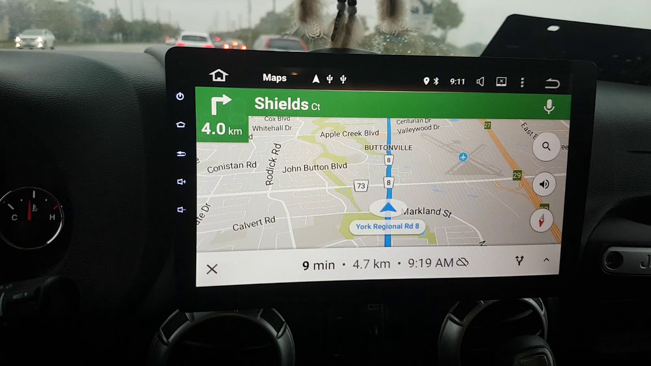 Installation 10"android universal double din navigation Jeep Wrangler ...