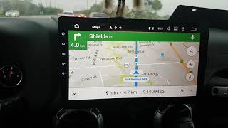 Installation 10"android universal double din navigation Jeep Wrangler and using offline Google maps
