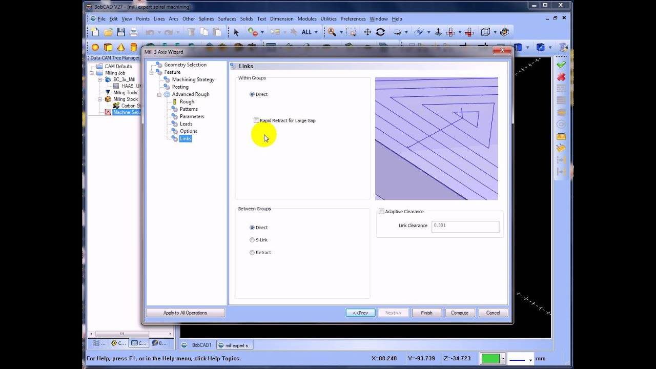 BobCAD V27 Spiral Milling Demo - YouTube