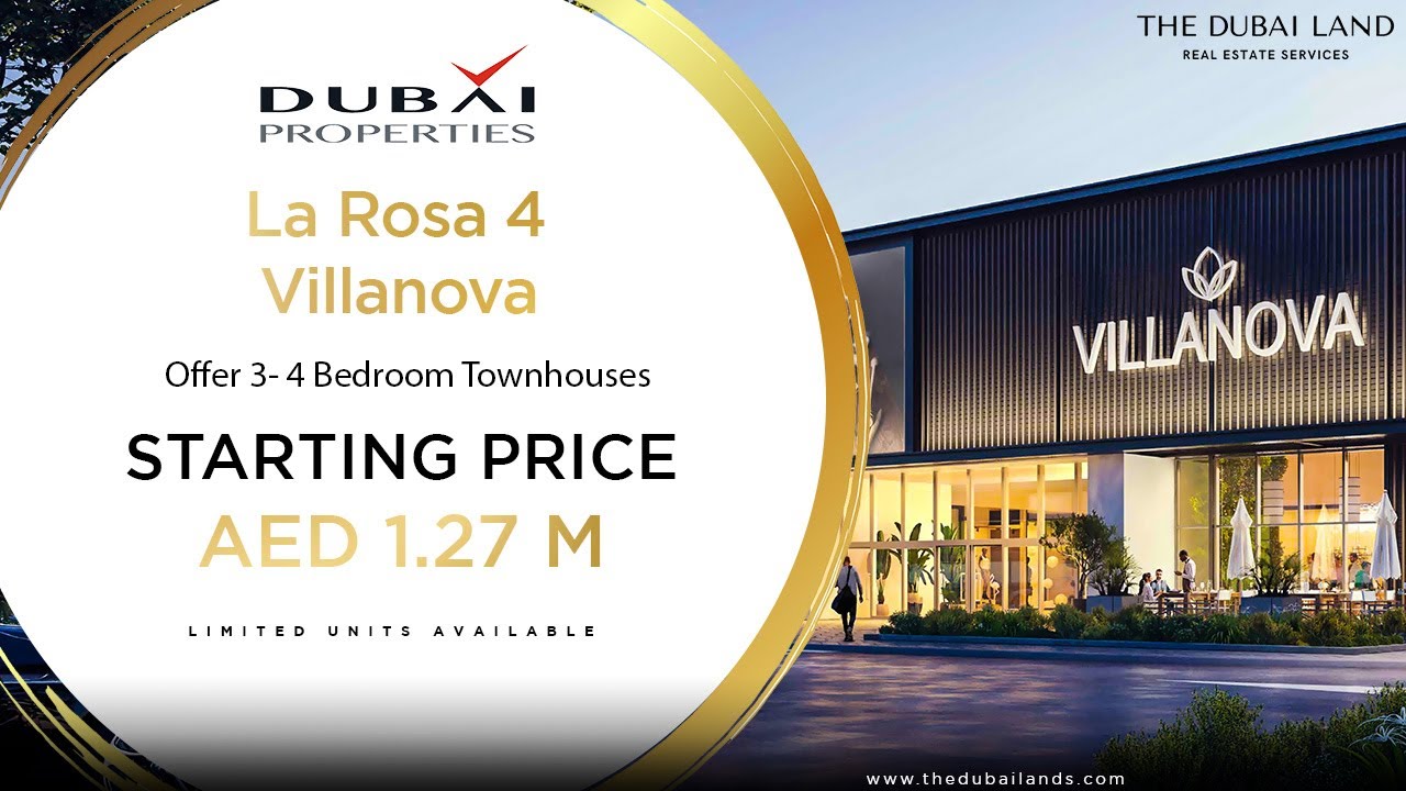 La Rosa 4 Townhouses at Villanova - Dubai Properties - YouTube