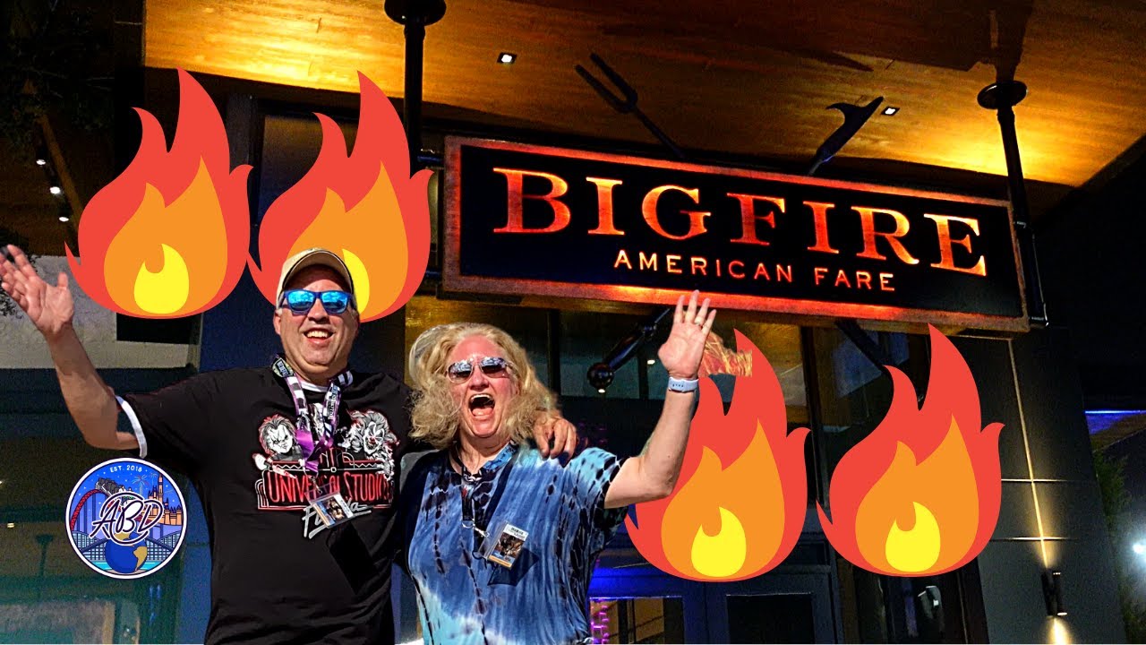 Universal Orlando CityWalk Big Fire American Fare Restaurant Review 4K ...