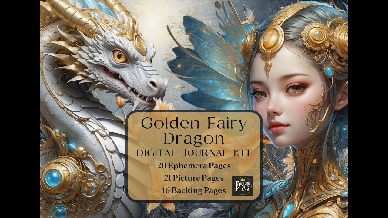 Golden Fairy Dragon Junk Journal Kit with Ephemera - YouTube