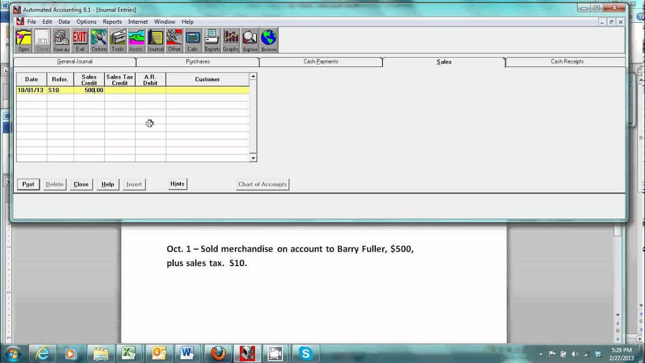 Automated Accounting - Sales Journal - YouTube