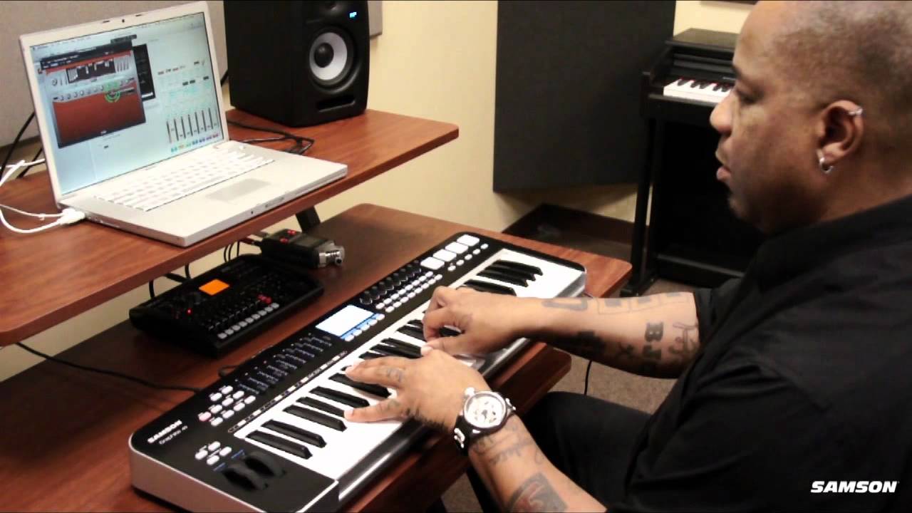 Samson Graphite 49 Detail : Faders - YouTube