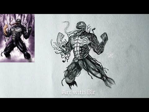 how to draw venom || venom drawing step by step tutorial || pencil ...