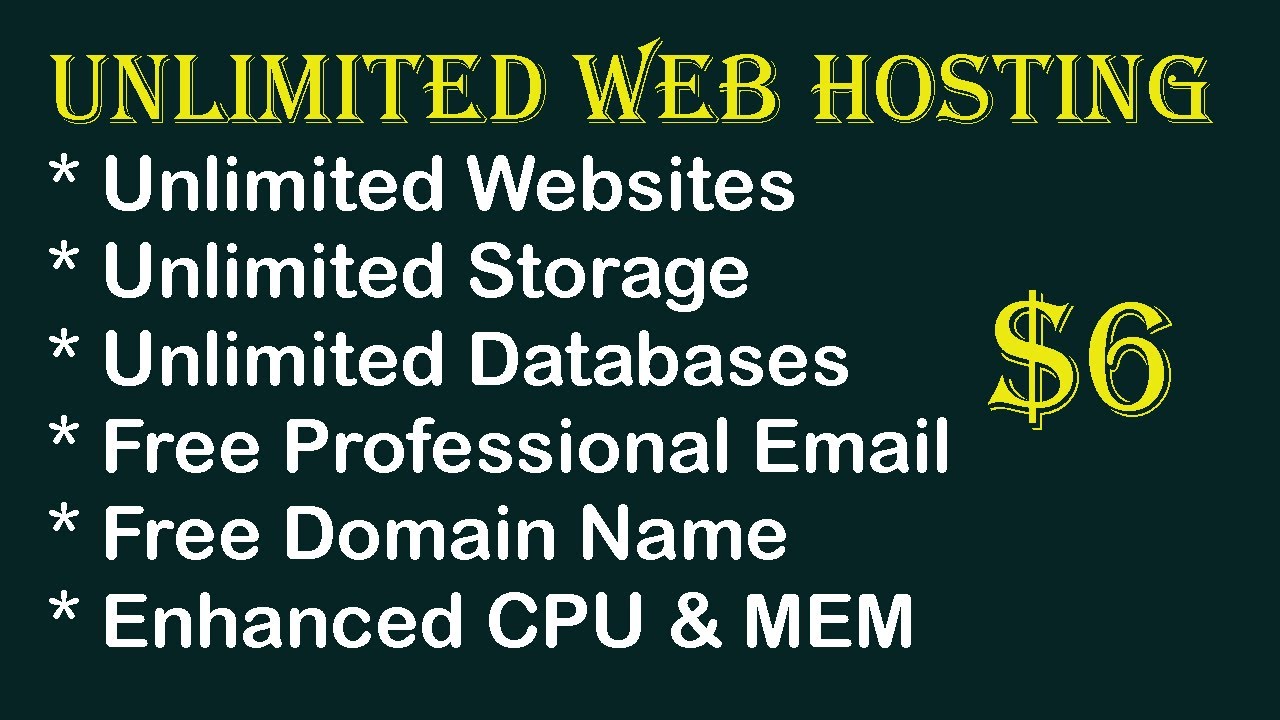 Unlimited Web Hosting Free Domain name Free SSL Free Email - YouTube