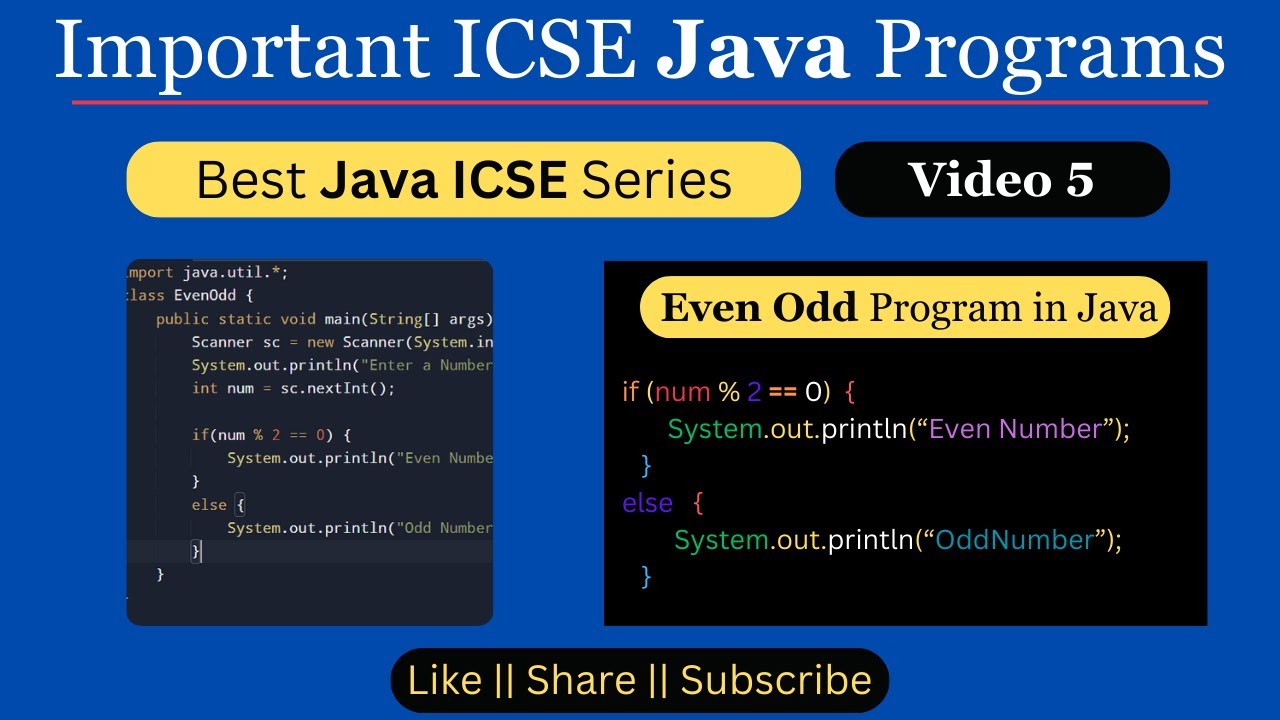Java Program to Check Even or Odd Between Two Numbers | Solved ICSE ...