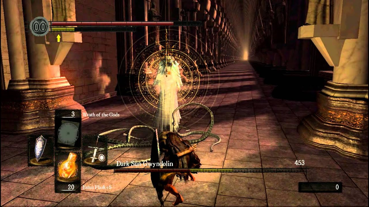 Dark Souls - Enfrentando o Boss: Dark Sun Gwyndolin e pegando o milagre ...