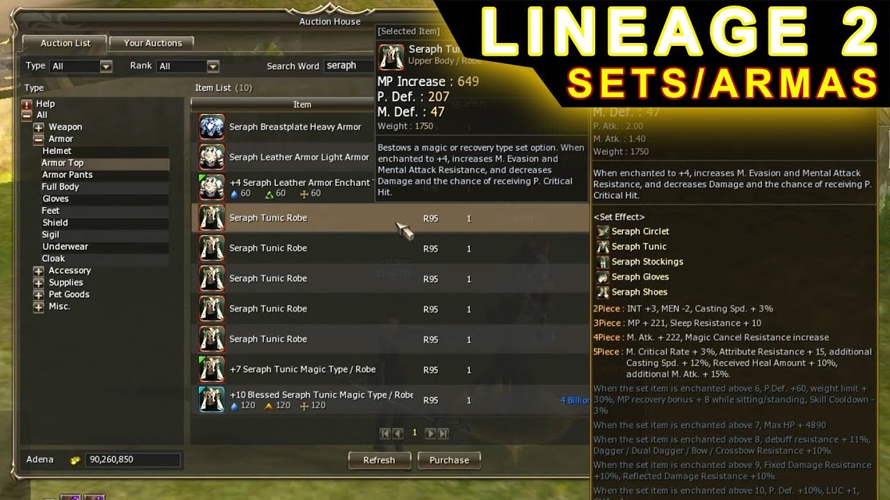Lineage 2 - SETS e ARMAS no L2 OFICIAL (Guia simples PT BR) - YouTube