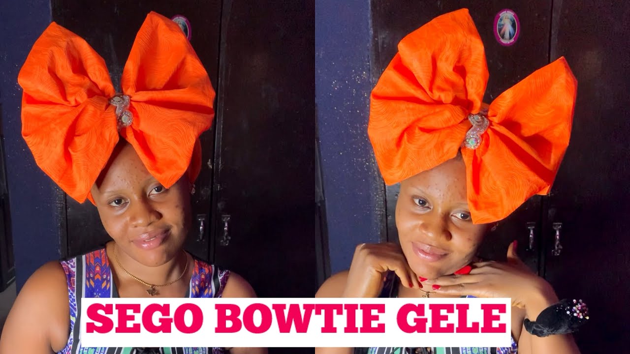 Beautiful bowtie gele with sego #gele #simplegele - YouTube