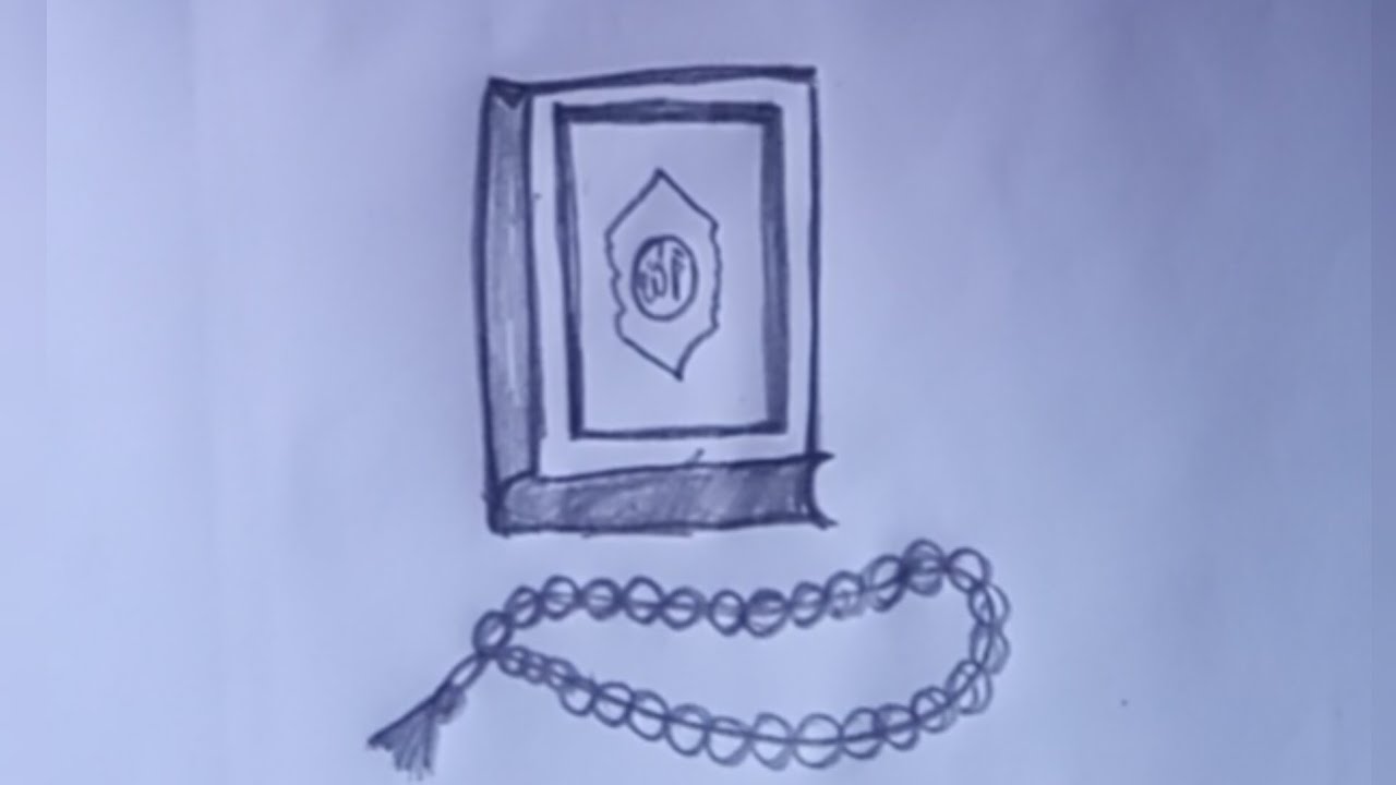 How to draw a Quran with Tasbeeh pencil sketch / Beautiful Quran ...