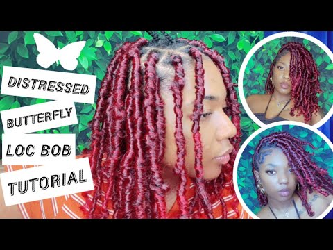 How To| Distressed Butterfly Loc Bob Tutorial - YouTube