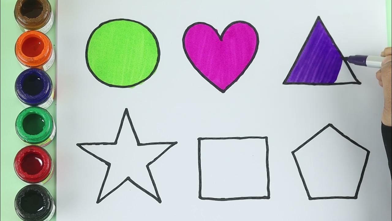 Learn Shapes, Colors, shapes for children, drawing for kids, drawing ...