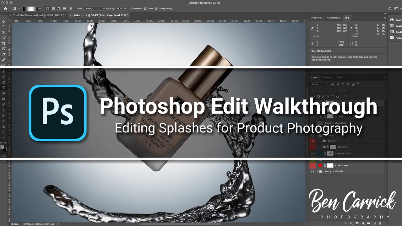 Splash Photography Edit | Composite splashes in Photoshop - YouTube