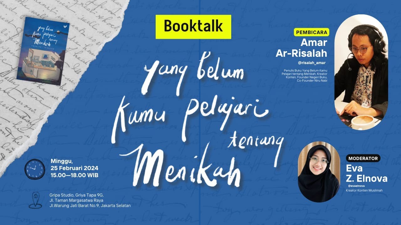 Booktalk Yang Belum Kamu Pelajari tentang Menikah bersama Amar Ar ...