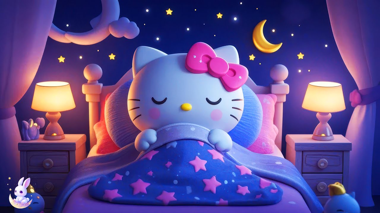 Gentle Piano Music with Hello Kitty 🌙 Relaxation & Stress Relief for ...