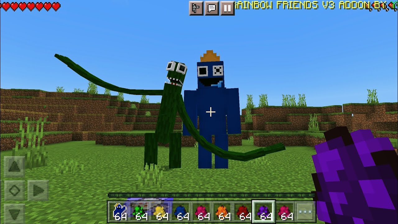 Rainbow Friends V3 Addon Minecraft PE | rainbow Friends in Minecraft PE ...