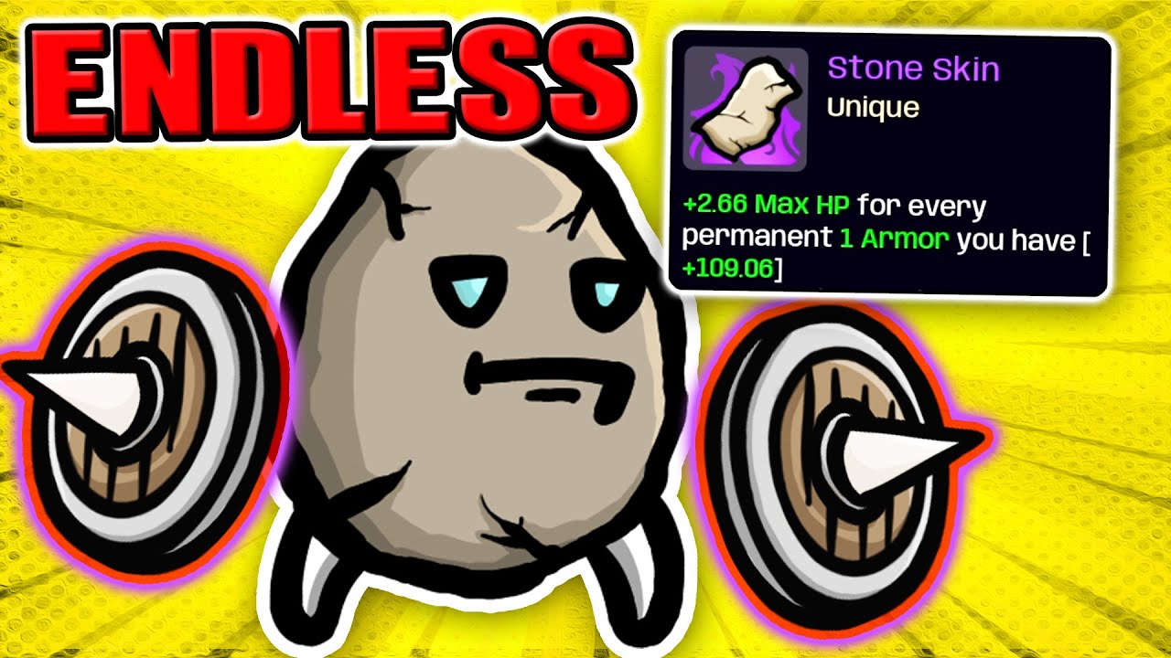 Golem with Cursed Shields & Stone Skin goes Endless | Brotato Abyssal ...