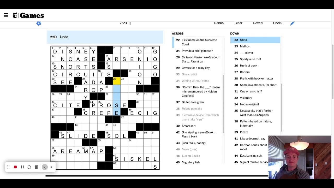 Thursday, March 27th - New York Times crossword puzzle solve - YouTube