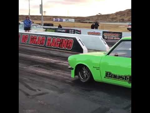 Rx2 drag car first burnout with the new setup - YouTube