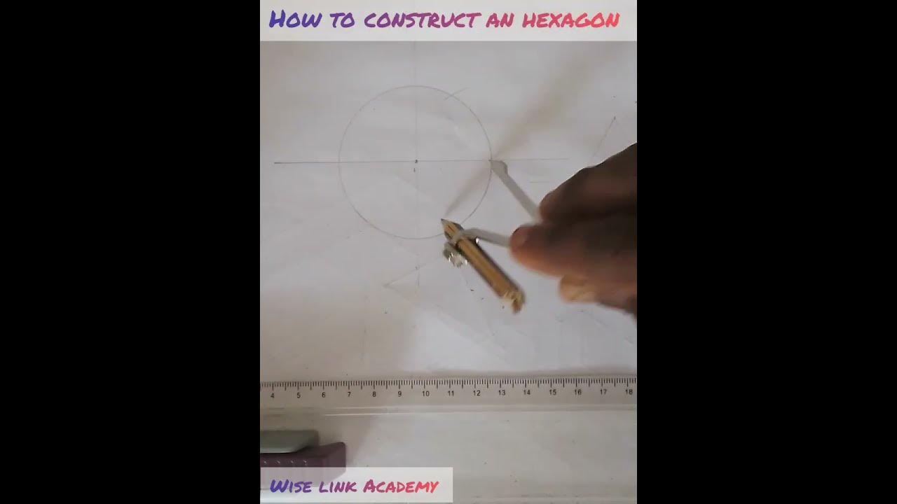 how to construct an hexagon across corner - YouTube