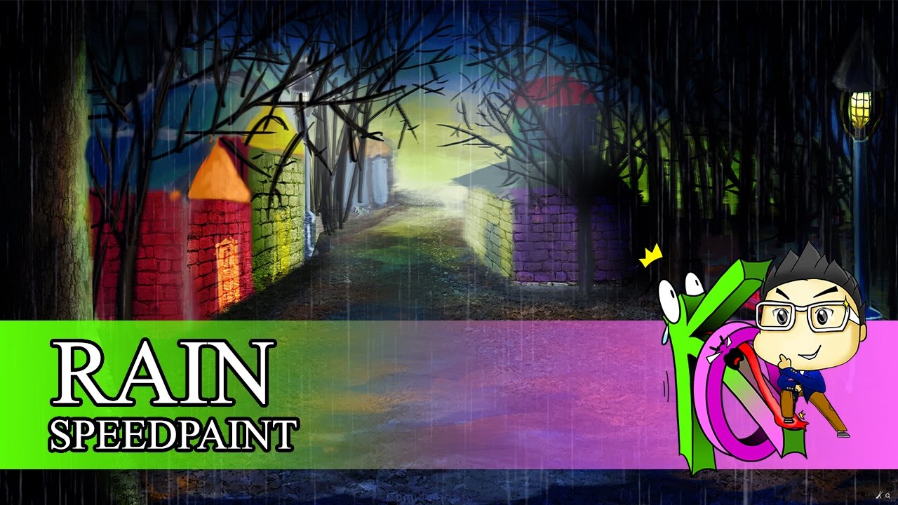 Digital painting #1 - Rain - YouTube