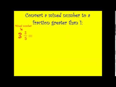 unit 6 covernt mixed number to a fraction greater than 1 - YouTube