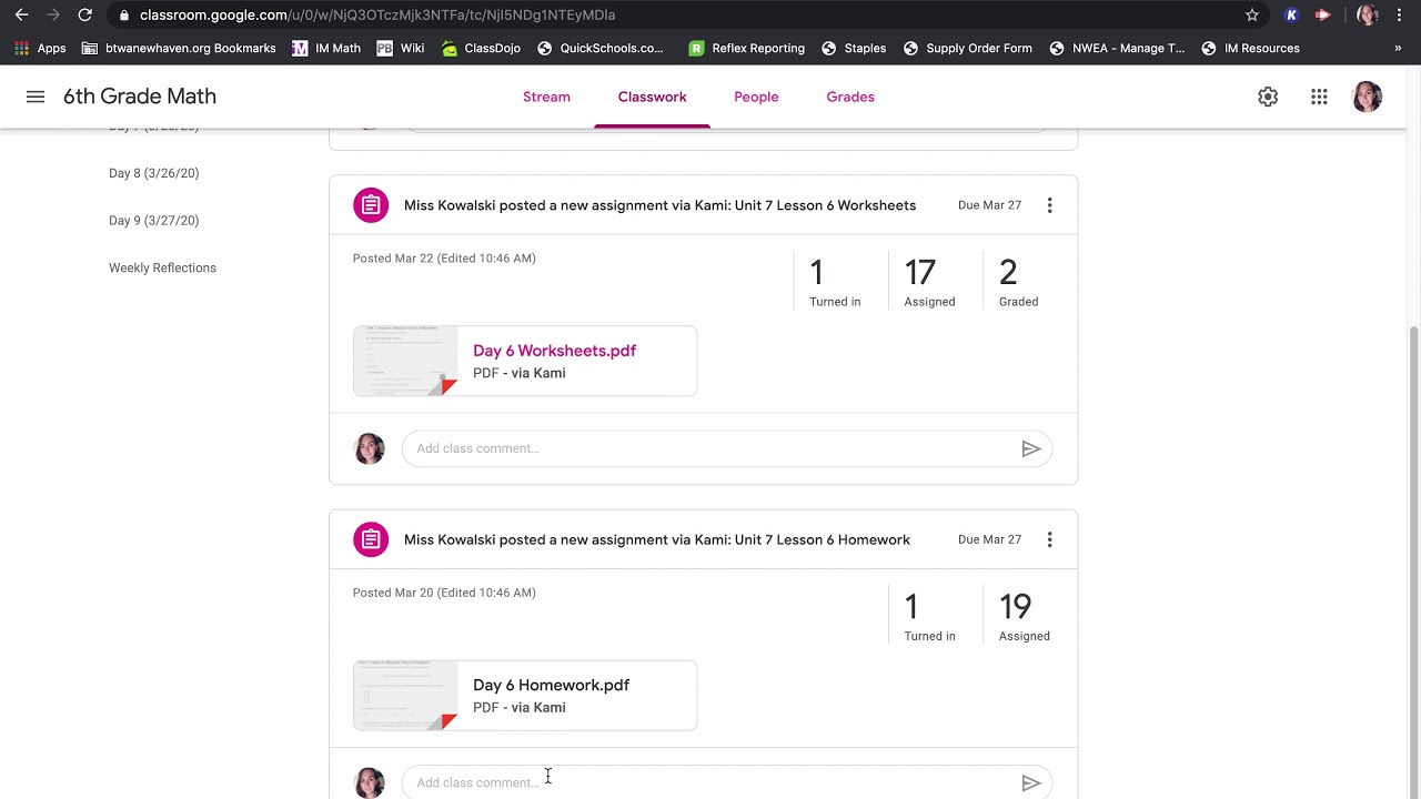 Daily Math Class on Google Classroom - YouTube