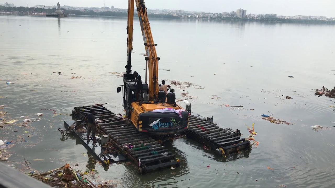 hussain sagar lake cleaning || HMDA started cleaning || hussain sagar ...