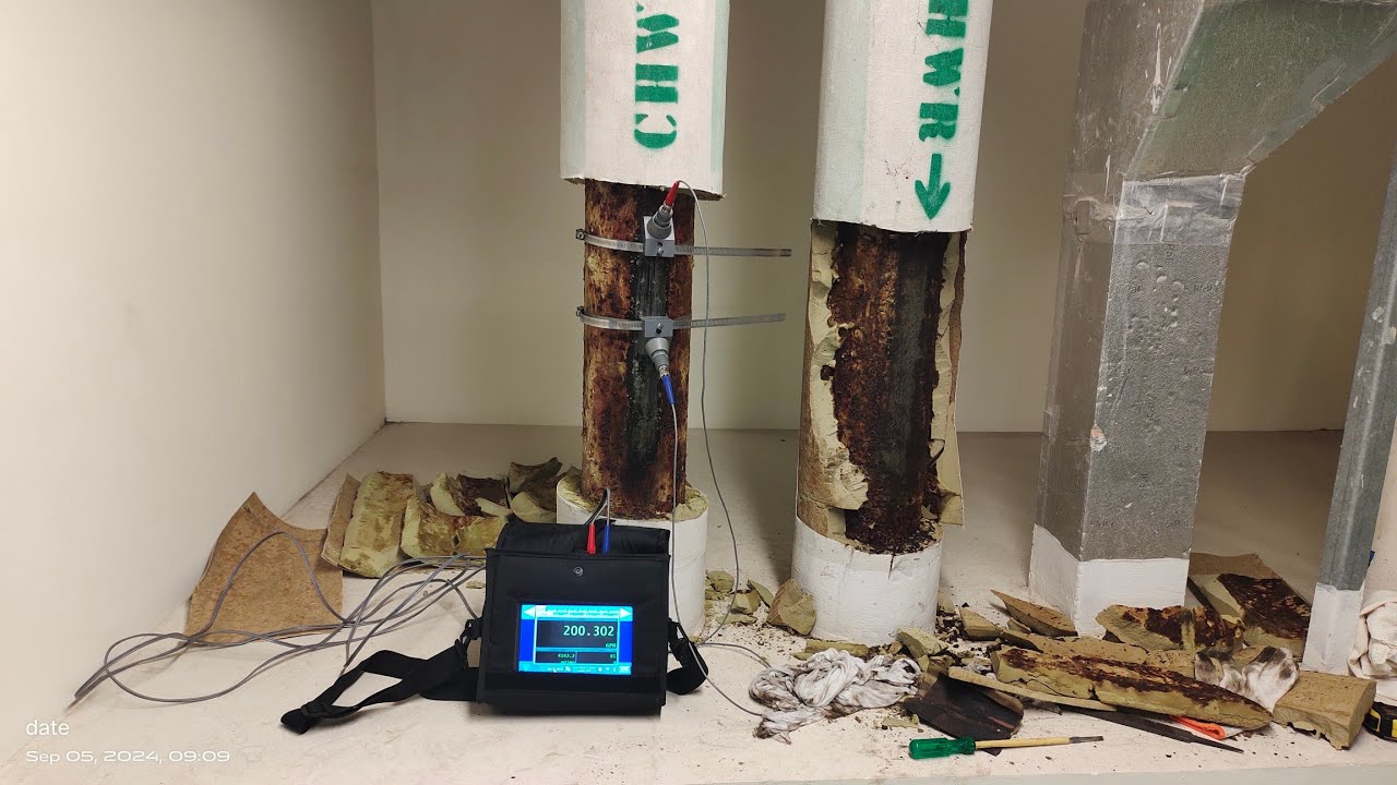chilled water Gpm testing using with ultrasonic flow meter | chiller ...