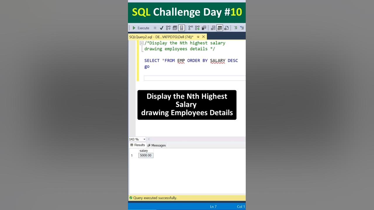 SQL Challenge Day #10 | SQL Tutorial #sql - YouTube
