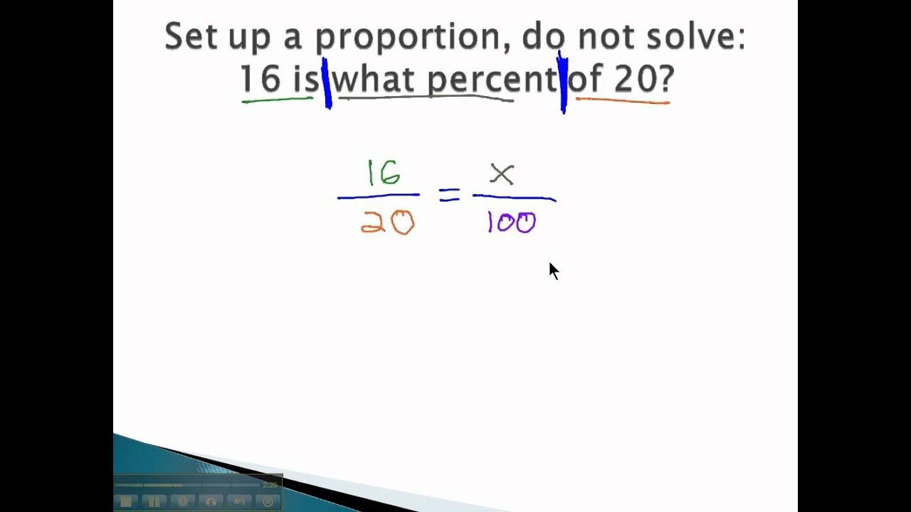 Percents and Proportions - Set up Proportion - YouTube