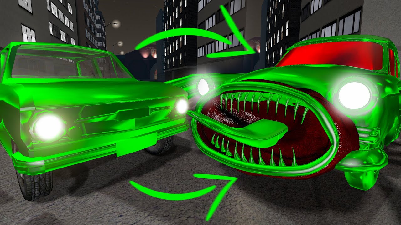 EMERALD CAR turned into EMERALD CAR EATER SPIDER and attacked me - YouTube