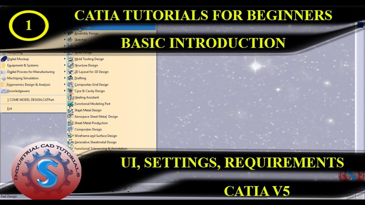 INTRODUCTION TO CATIA SOFTWARE | USER INTERFACE | BASIC SETTINGS ...