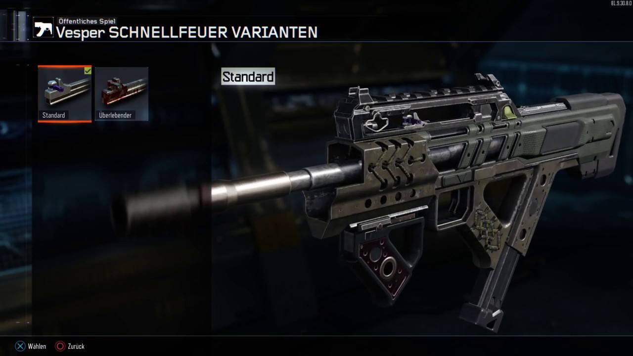 Black Ops 3 All legendary attachments for Vesper "Survivor" - YouTube