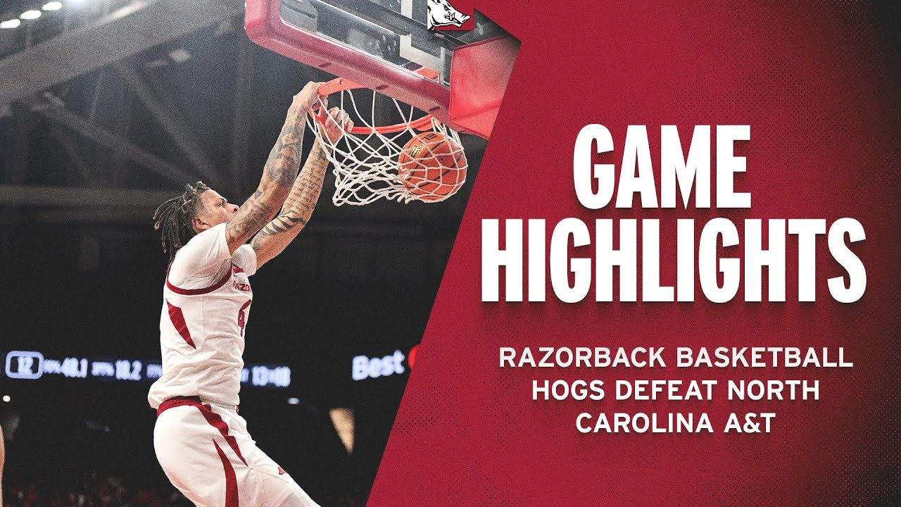 Highlights: Hogs Defeat NCAT| RAZORBACK BASKETBALL - YouTube