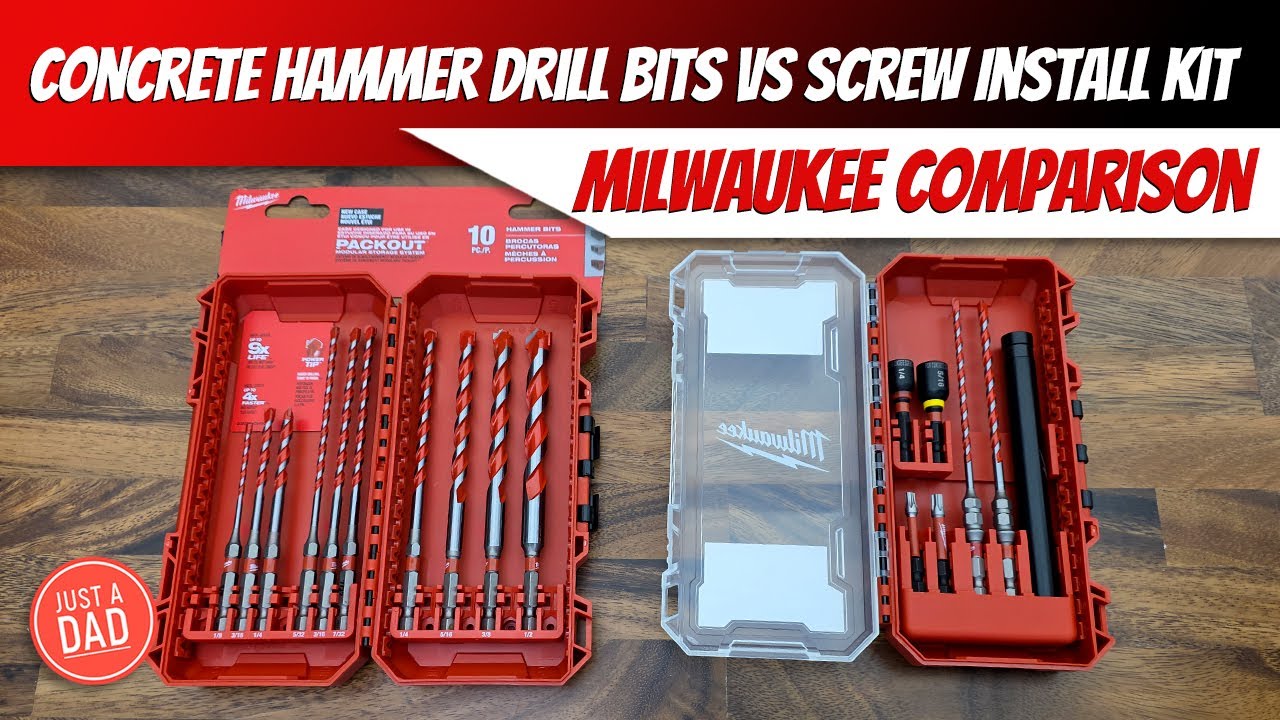 Milwaukee Concrete Hammer Drill Bits vs Screw Install Kit COMPARISON ...