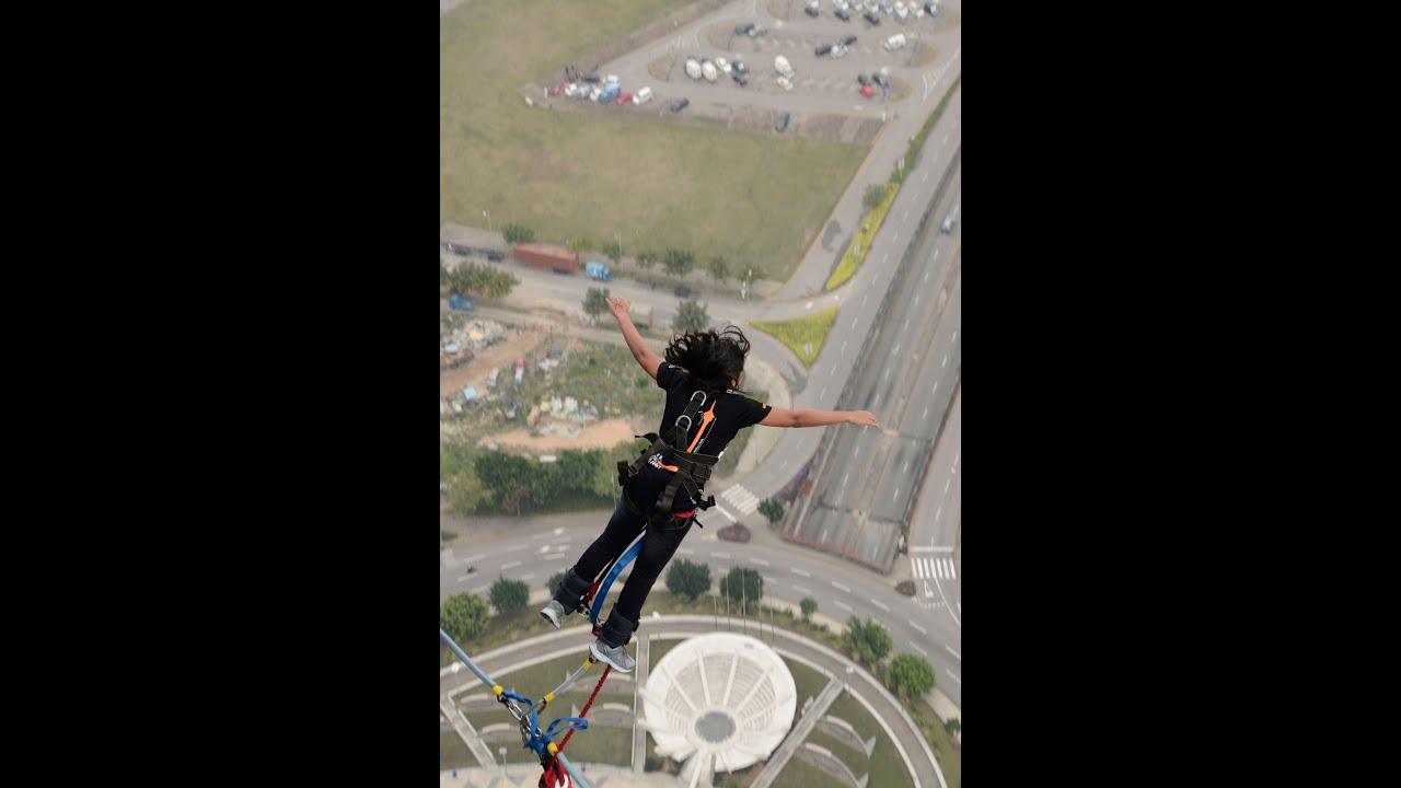 My First Bungy Jump!!! 233m from Macau Tower! - YouTube