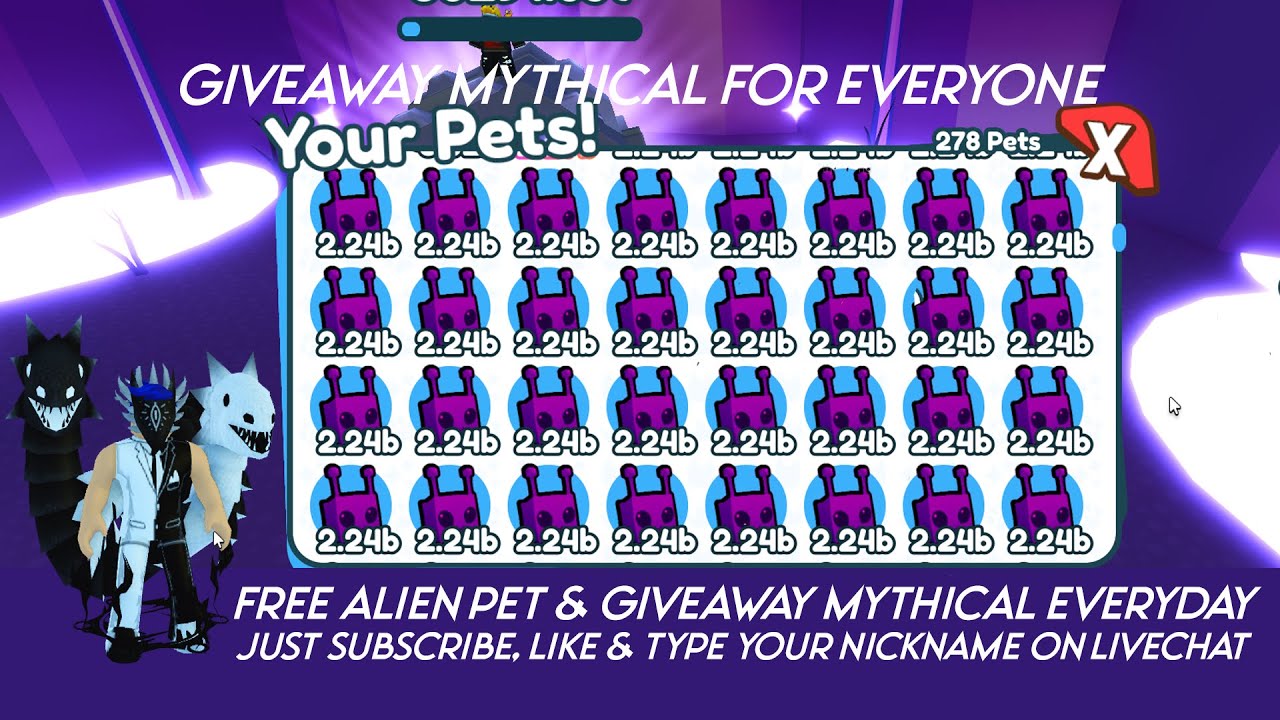 Pet Sim X Alien Update | MYTHICAL Giveaway for Subscriber ! | Live ...