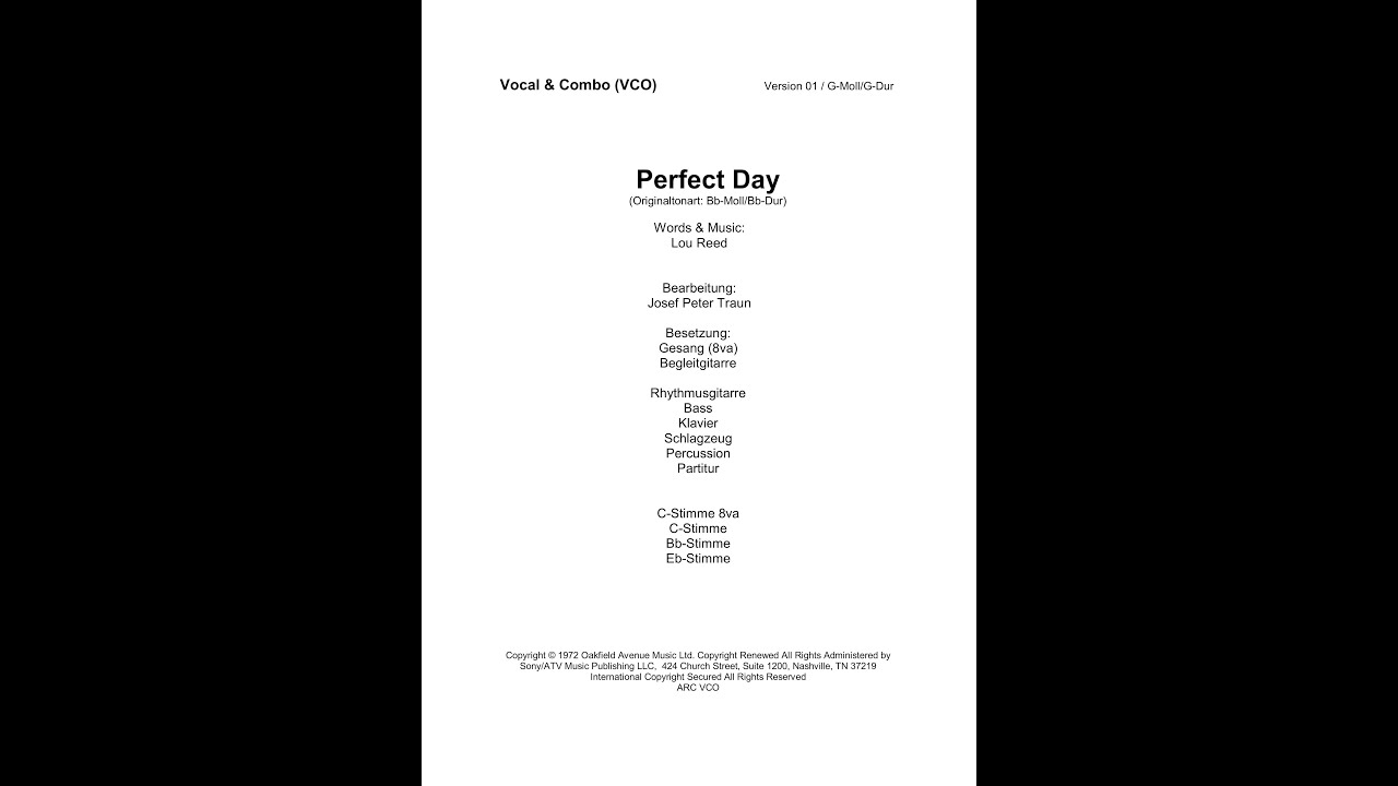 "Perfect Day" Gesang und Combo (VCO) - YouTube