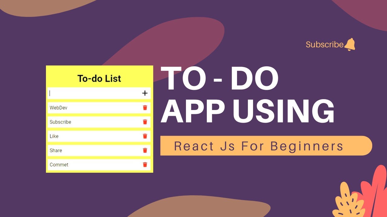 Todoapp Using React Js For Beginners Youtube