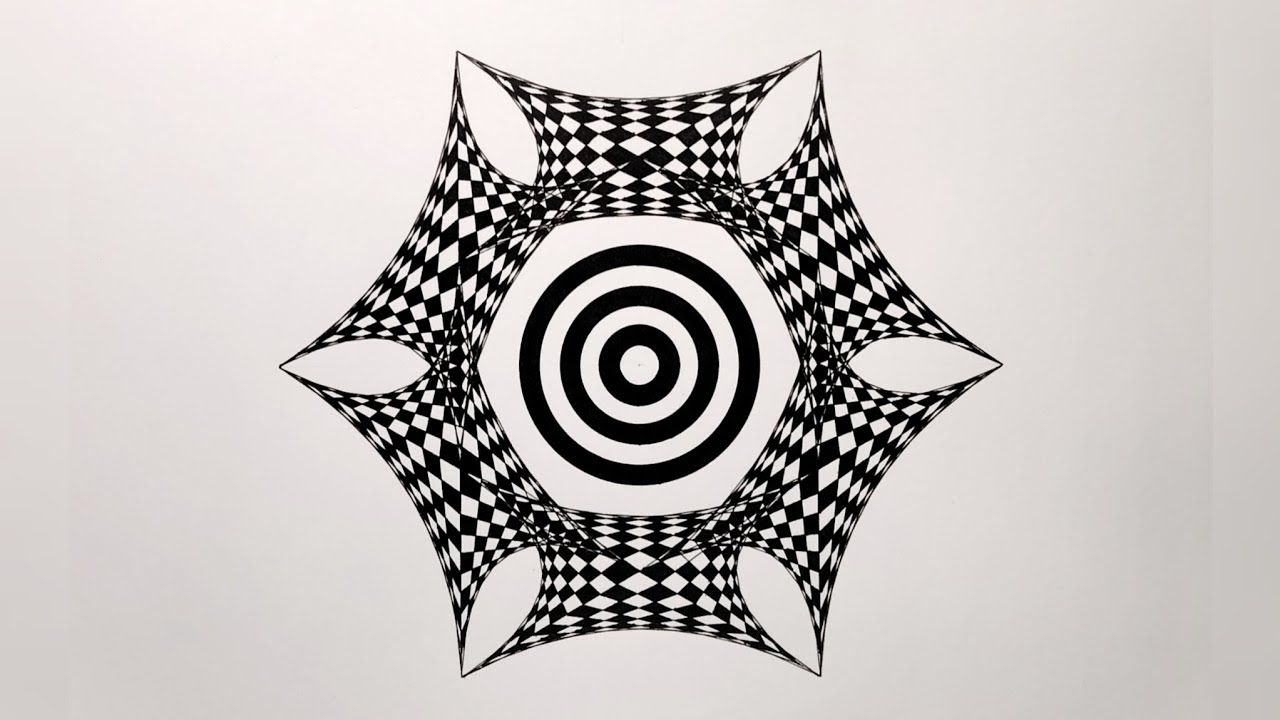 Geometric Design using Straight Lines || Star Geometric Pattern # ...