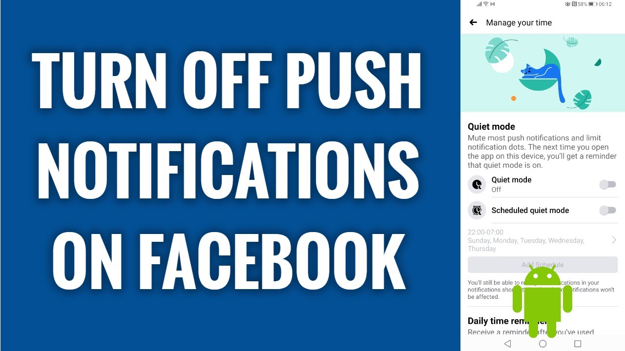 How To Turn Off Push Notifications On Facebook Android - YouTube