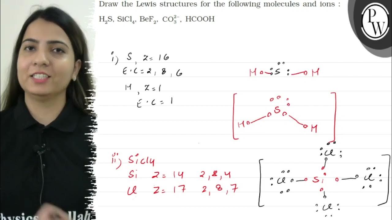 Draw the Lewis structures for the following molecules and ions ...